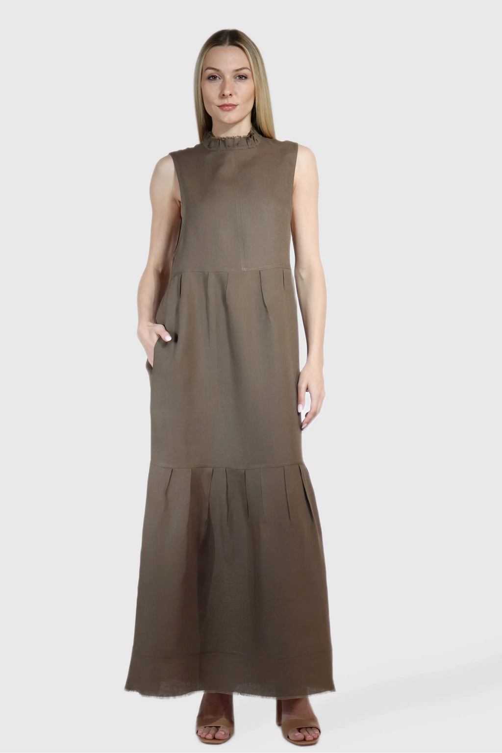 Frayed Linen Maxi Dress – BŌKEN KIN